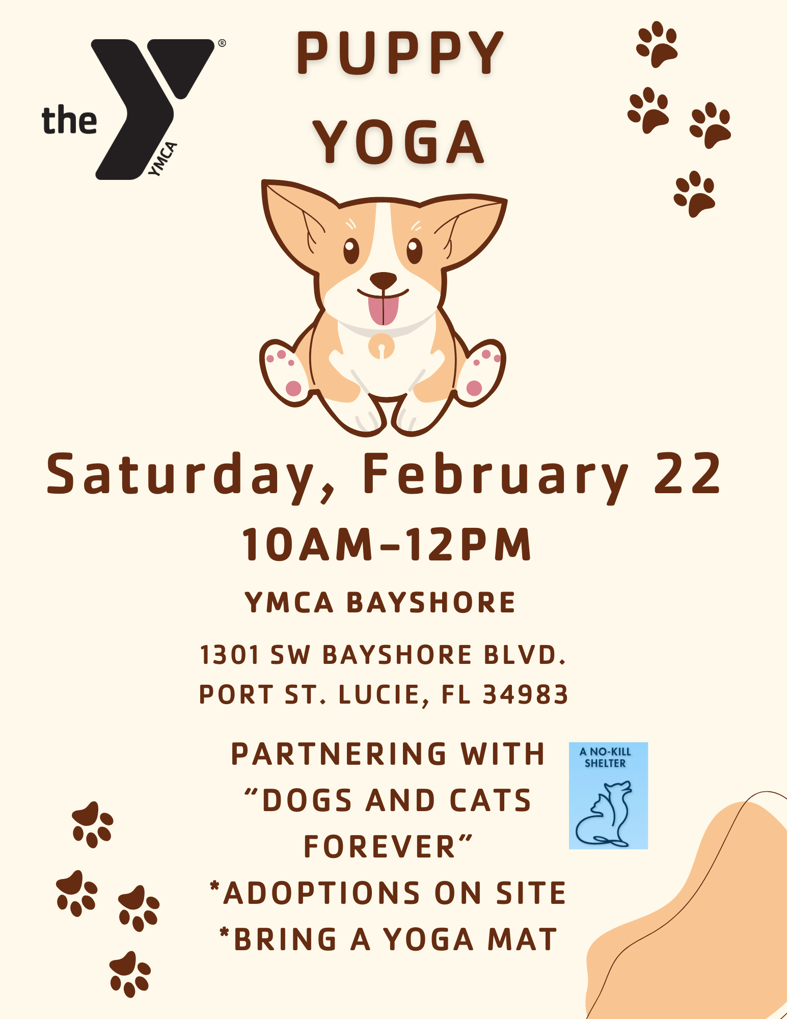 Puppy Yoga - February 22nd - YMCA of the Treasure Coast